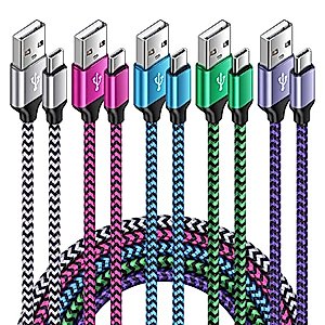 [6FT 5Pack]Android Phone Charger Moto Type C to USB A Fast Charging Cable Cord for Moto G Stylus/Play/PlusPower 2023,Samsung Galaxy S23/S21/S20/S22/Z Flip 4,A54/A14/A33/A13/A54,Google Pixel 7Pro/6/5/4
