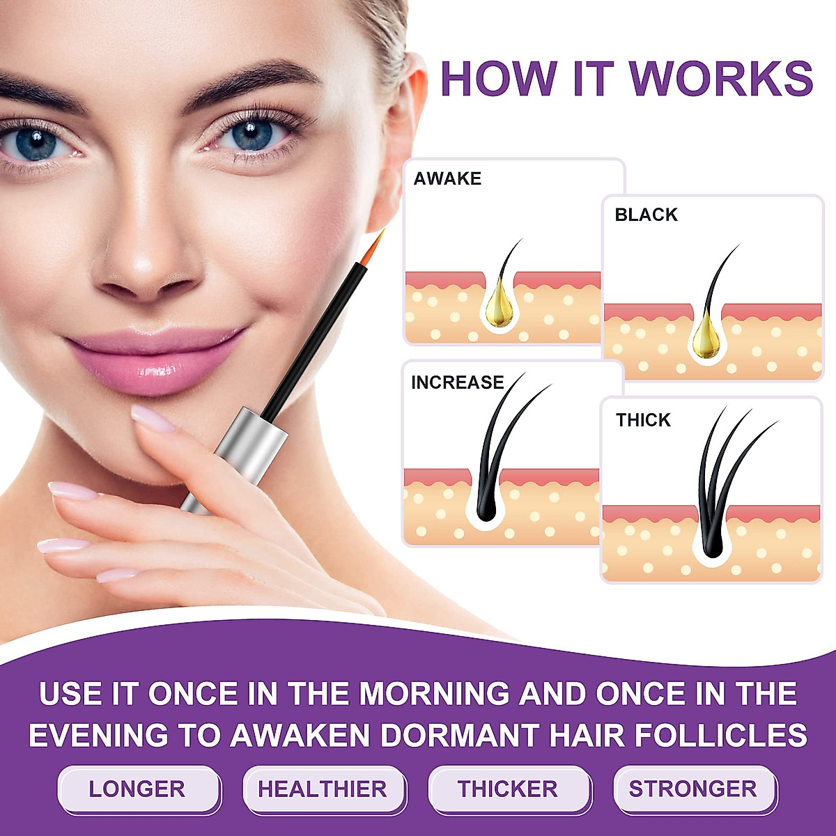 LOTIYI Lash Serum - 6ml Eyelash Growth Serum for Natural Lashes & Extensions & Eyebrows, Thicker, Fuller & Longer Looking Eyelashes Lash Enhancing Serum, Vegan & Cruelty-Free