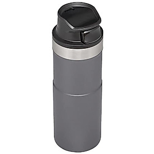 Stanley Classic Trigger Action Travel Mug –Leak Proof + Packable Hot & Cold Thermos – Double Wall Vacuum Insulated Tumbler for Coffee, Tea & Drinks ,Charcoal, 16 OZ / 0.47 L