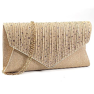 LXYGD Glitter Clutch Purses for Women Evening Bags and Cluthes Flap Envelope Handbags Formal Wedding Party Prom Purse