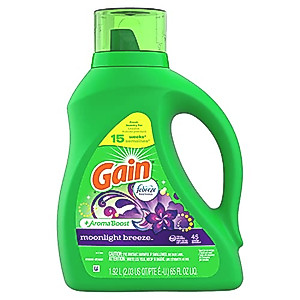 Gain + Aroma Boost Laundry Detergent Liquid Soap, Moonlight Breeze Scent, 45 Loads, 65 Fl Oz, Pack Of 2, He Compatible