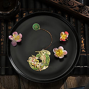 Altsuceser Vintage Geometric Pendant Hollow Out Bookmarks, Chinese Style Brass Bookmark with Tassel for Women Teacher Kids Book Lovers A