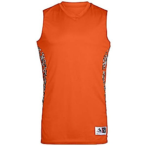 Augusta Sportswear Boys Hook Shot Reversible Jersey, Orange/Orange Digi, Medium