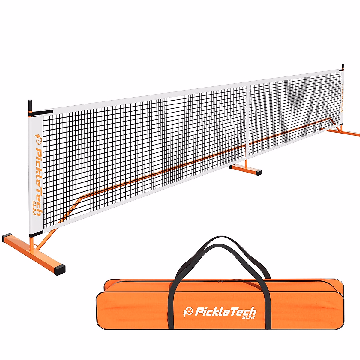 PICKLETECH 4.0 Slim Version Pickleball Net Portable Outdoor, 22 FT Pickleball Net-USAPA Regulation Size-Pickle Ball Net System with Carrying Bag for Driveway