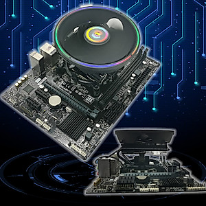 DS 120MM CPU Cooler for PC Case, Black Aluminum Extrusion CPU Cooling LED Fan for Computer Case, Compatible with Intel LGA 1366 1156 1155 766 (Static RGB Fan, C Series)