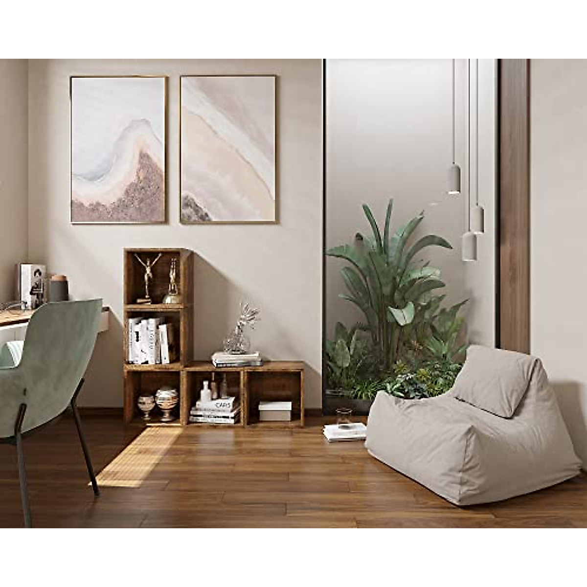 FUSUNBAO Magic DIY Cube Storage Organizer Stackable Cubles for Home Books Clothes Toy -Modular Cubby Storage System -Office Cubical -Bookcase Closet Wine Rack Cabinet (Antique Brown, General Cube)