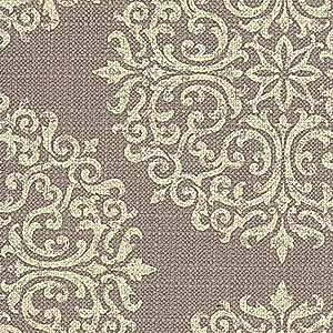 Homepop Home Decor | Upholstered Round Storage Ottoman | Ottoman with Storage for Living Room & Bedroom, Brown Medallion, Large