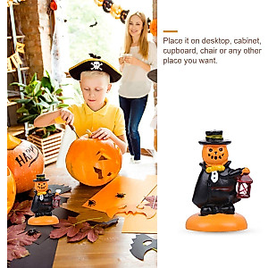 WINOMO 3Pcs Halloween Pumpkin Figurine Decorations,Halloween Pumpkin & Ghost Statue for Halloween Christmas Birthday Decor