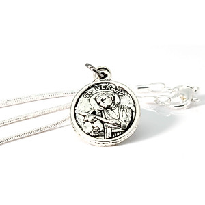 St Gerard Necklace Patron Saint of Pregnancy Charm Necklace St Gerard Pendant Patron Saint of Fertility with a Beautiful St Gerard Charm Fertility Necklace and St Philomena Anchor for Women