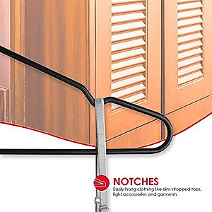 Home Basics Chrome Hangers, PVC Coated, Non-Slip Garment Dress Shirt Coat Hanger for Closet Organizer with Notches, (Pack of 10), Black