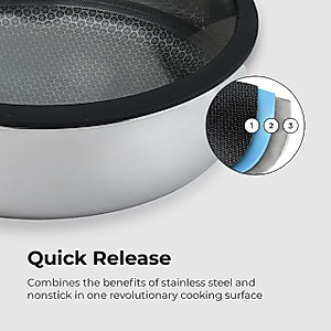 Black Cube Quick Release Cookware Sauté Pan with Lid, 9.5-Inch/3 Quart