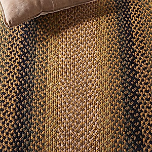 Safavieh Braided Collection Accent Rug - 4' x 6', Gold & Sage, Flat Weave Reversible Cotton Design, Easy Care, Ideal for High Traffic Areas in Entryway, Living Room, Bedroom (BRD651D)