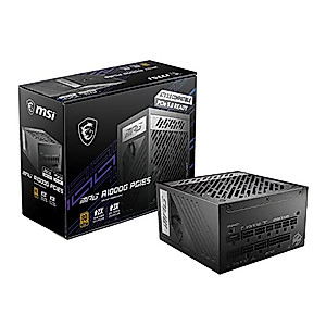 MSI MPG A1000G PCIE 5 & ATX 3.0 Gaming Power Supply - Full Modular - 80 Plus Gold Certified 1000W - 100% Japanese 105°C Capacitors - Compact Size - ATX PSU