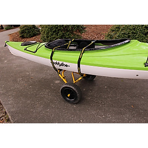 Suspenz Kayak Canoe Transport Trailer, DLX Kayak Cart, Trolley with Airless Wheels and Straps, Weight Capacity 150 lbs, (22-0044)