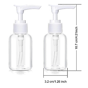 4 Pieces Transparent Travel Pump Bottles Lotion Dispenser Mini Travel Plastic Foamer Bottle Clear Pump Dispenser for Cleaning, Cosmetics Packaging, Shampoo
