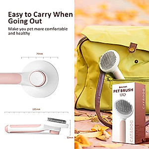 Cat Grooming Brush, Baytion Self Cleaning Cat Brushes for Dogs Cats for Long Haired & Short Hair Gently to Remove Loose Undercoat, Mats Tangled