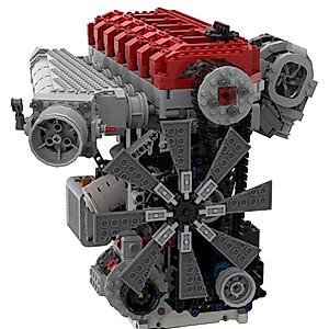 FILONA Technik Engine Motors Building Set, RB30-V4-3.0L Inline Six-Cylinder Four-Stroke Engine MOC Model Building Blocks Toy - 1985 Pieces