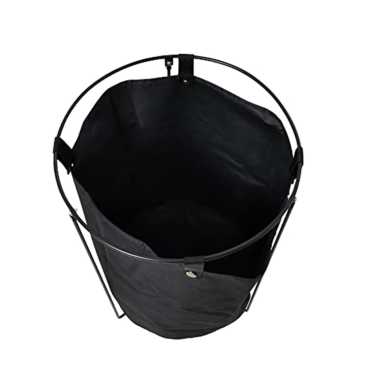 Household Essentials Metal Wire Frame Laundry Hamper with Removable Canvas Bag, Black