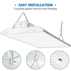 ZJOJO 2FT LED High Bay Shop Light,178W Linear LED Shop Light Fixture, 24250lm Dimmable Shop Lights, 5000K Daylight,Fluorescent 800W Equivalent,Commercial Light,Indoor Area Light for Warehouse-2Pack