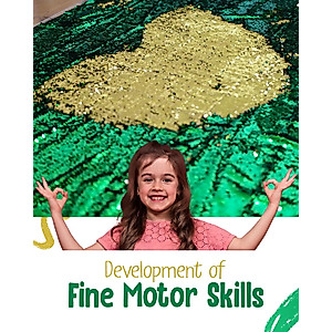 Vibrant Mermaid Sequin Fabric, Kid-Friendly Sensory Wall Panel for Kids, Ideal Items for Classroom, Home Activity and Autism Therapeutic Use, Fabric by The Yard, Sturdy & Reusable, Blue+Silver