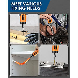 Vastar 4.2V Electric Screwdriver Kit, 4 Torque Settings, 49 in 1 Cordless Rechargeable Screwdriver with LED Light, 35 CRV Steel Screwdriver Bits, 8 Sockets, Magnetic Hex Chuck, Bit Holders