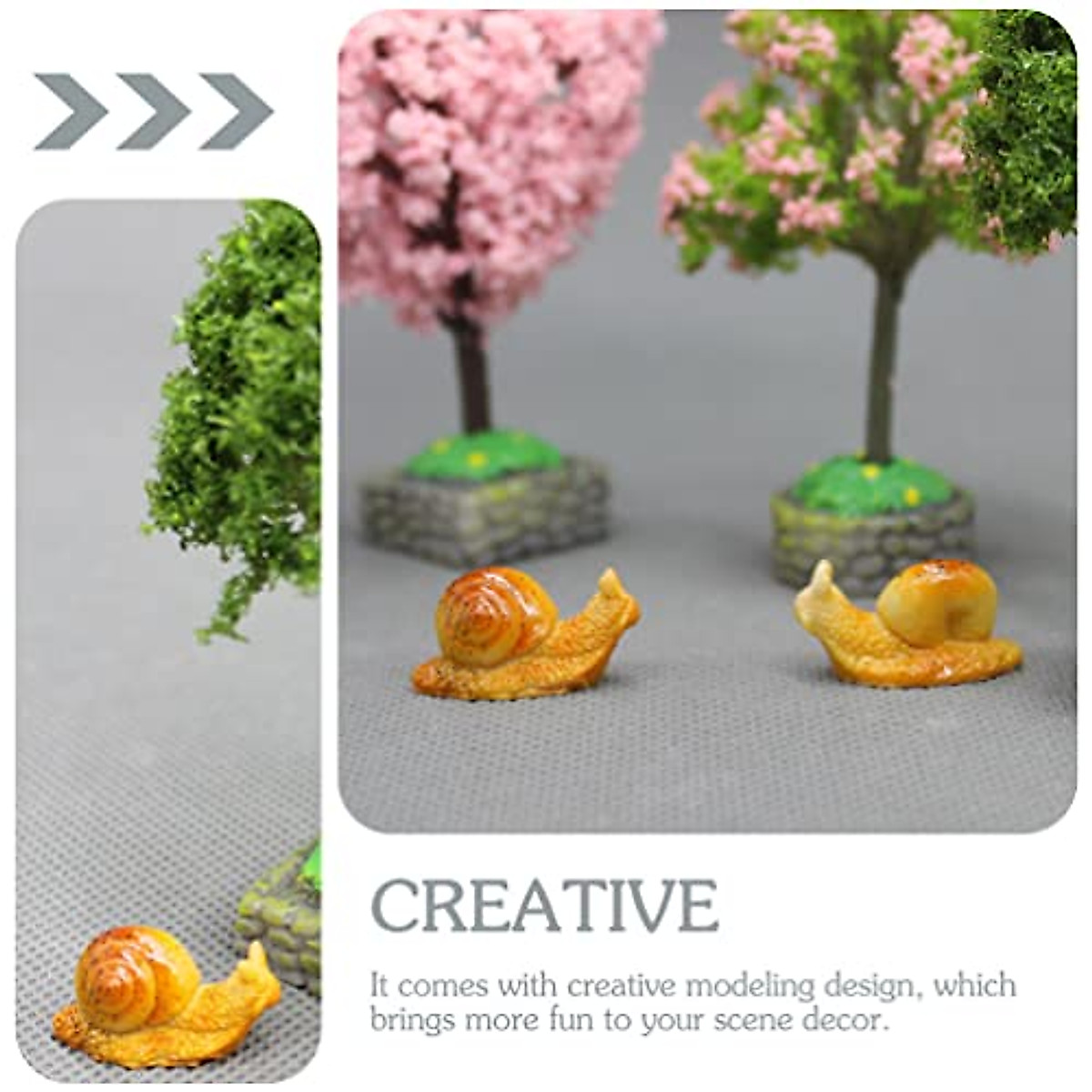 TOYANDONA Miniature Snail Figurines, 5pcs Resin Snail Figures Mini Snails for Miniature Micro Landscape Decor DIY Bonsai Crafts Ornaments