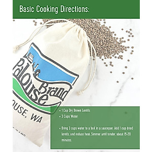 Small Brown Dry Lentils | 5 LBS Plastic Free Packaging | Family Farmed in Washington State | 100% Desiccant Free | Non-GMO | 100% Non-Irradiated | Kosher | Field Traced | Burlap Bag