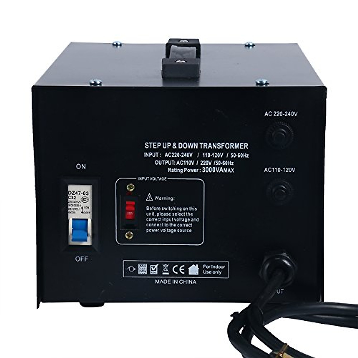 Yaeccc Voltage Converter Transformer, Step Up/Down (220V to 110V, 110V to 220V) - Efficient Power Conversion for International Travel and Home Use (3000W)