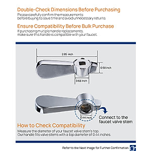 Sepaitek Commercial Faucet Handle Replacement Sink Faucet Handles 3-inch Hot/Cold Faucet Wrist Handle Kit,Suitable for Commercial Kitchen Faucets(Red)