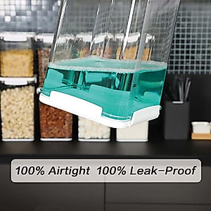 Large Airtight Pet Food Storage Containers with lids 5.2L /176oz,2 Pack Crystal Clear BPA Free Plastic Canisters for Dogs and Cats Storage Bin