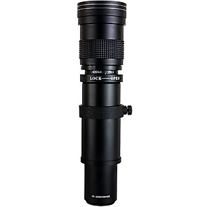 Inspire Digital High-Power 420-1600mm f/8.3 HD Manual Telephoto Zoom Lens for Canon EoS 80D,EoS 90D,Rebel T3,T3i,T5,T5i,T6i,T6s,T7,T7I,T8I,SL3,EoS 70D,EoS 5D,EoS5D IV,EoS 6D II,EoS 7D II SLR Cameras