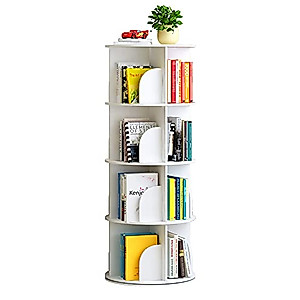 Arcwares Upgraded 4 Tier Rotating Bookshelf 360 Degrees, Stackable Shelves Bookshelf Organizer, Storage Display Rack Floor Standing Shelves, for Home Office Living Room Study (51"x18"x18")