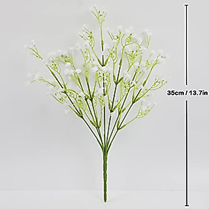 AIM & GGKK White Babys Breath Artificial Flowers for Wedding Party Decoration(5PCS)