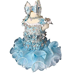 Jenniferwu Infant Toddler Baby Newborn Little Girl's Pageant Party Birthday Dress G016B Blue Size 3T