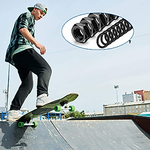 16 Pieces Skateboard Truck Nuts and 16 Pieces Skateboard Truck Axle Washers for Longboards and Skateboard Hardware Kit (Black)