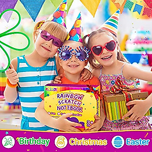 pigipigi Scratch Art-Craft Notebook: 16 Pack Rainbow Scratch Party Favor Kid Paper Craft Project Art Supply for Girls Boys Age 3 4 5 6 7 8 9 10 11 Year Old Toy Christmas Birthday Gift Activity