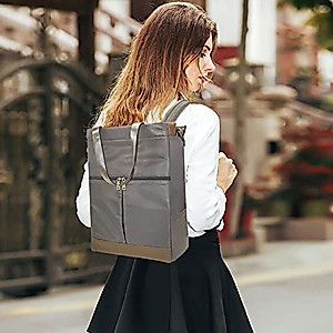 brimwomen Women's Convertible Handbag,Waterproof Large Capacity with Zipper Laptop Backpack,University School Travel Casual Bag(Khaki)