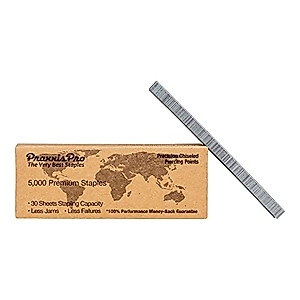 PraxxisPro Premium 26/6 Chisel Point Standard Staples Refill for All Home, School and Office Staplers - Silver (5,000 Count)