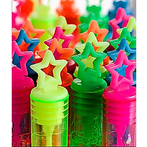 Star Bubble Wands Party Favors Pack Of 40 By Ratatoys: Mini Neon Bubble Wands | Odor-Free Non-Toxic Kids’/Birthday Treats Bubble Maker Toys for Kids | Outdoor Summer Events & Celebration Toy Gift