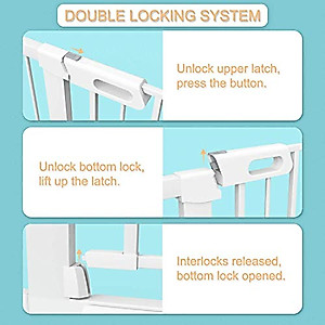 Fairy Baby 26.77"-29.53" Wide Narrow Baby Gate with Cat Door - Walk Through Small Pet Door Tension Safety Gate - Pressure Mounted No Drill