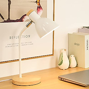 Lampwell Helle Office Desk Lamp for Home Office,Adjustable Desk Lamp for Bedrooms,Modern Desk Lamp for Desk,Kids Desk Lamp,Student Desk Lamp for Dorm,9.69×5.91×H14.88IN,Bulb Excluded,White Desk Lamp