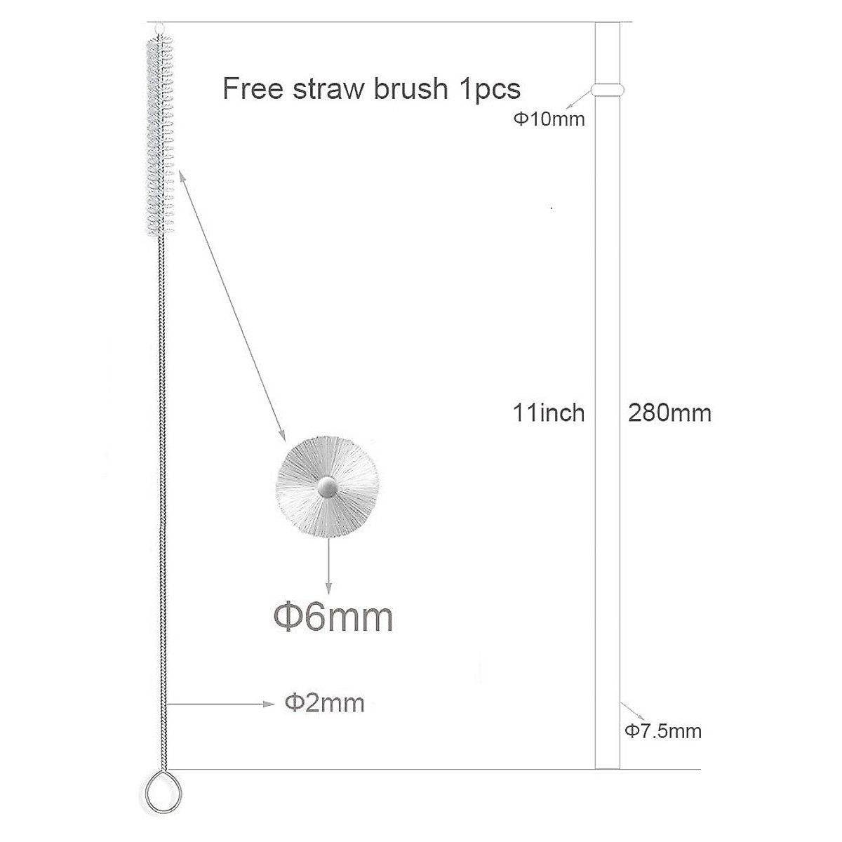 Dakoufish 12 Piece 11 Inch Reusable Plastic Thick Drinking Straws BPA Free Mason Jar Straws Plain Color (11inch,12color)