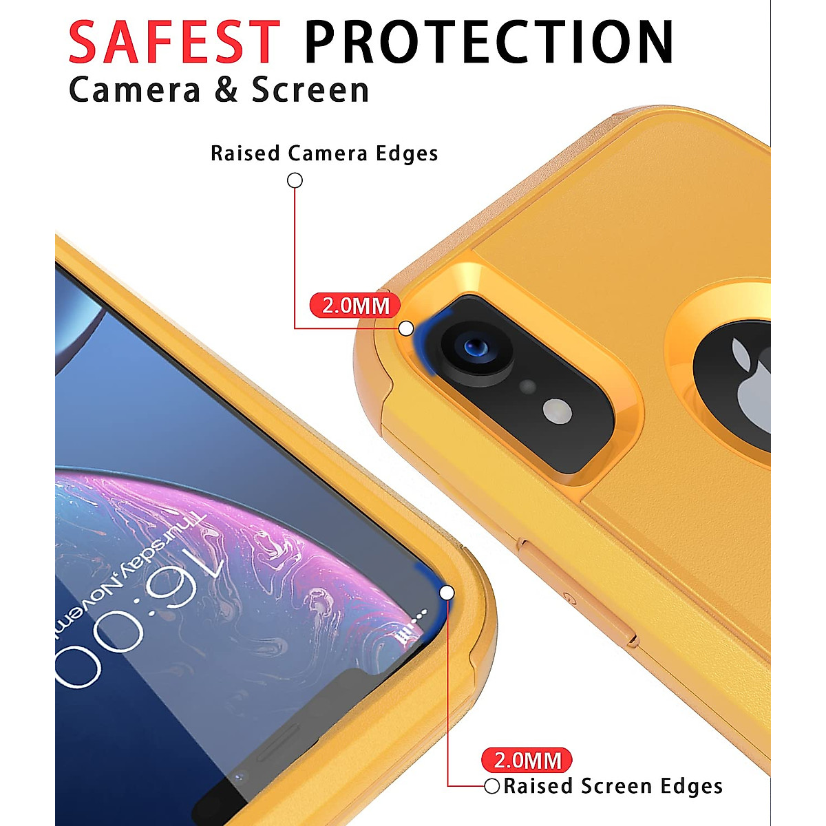 Diverbox for iPhone Xr Case [Shockproof] [Dropproof] [Dust-Proof],Heavy Duty Protection Phone Case Cover for Apple iPhone XR (Yellow)