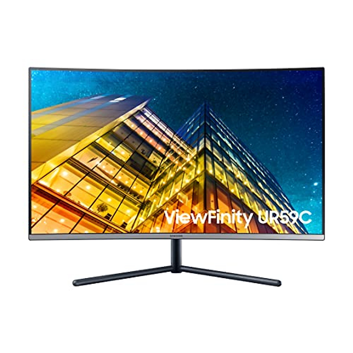 SAMSUNG 32" UR59 Series ViewFinity 4K UHD (3840x2160) Computer Monitor, Curved, HDMI, Display Port, 3-sided border-less, Eye Saver Mode LU32R590CWNXZA, Black