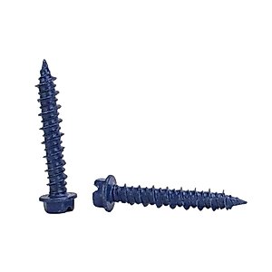 Chenango Supply 3/16 x 1-1/4" Hex Head Concrete Screw Anchor. 100 Pieces with Drill Bit (Miami-Dade Compliant) (3/16 x 1-1/4)