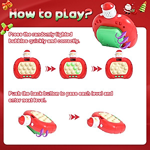 SuperMomo Pop Fidget Kids Games It Toys, Handheld Game for Kids 6-8, Fast Push Bubble Game, Bubble Stress Pop Light Up Game, Mini Games, Birthday Gifts for 8-12 Year Old Boys, Girls, Teens - Xmas