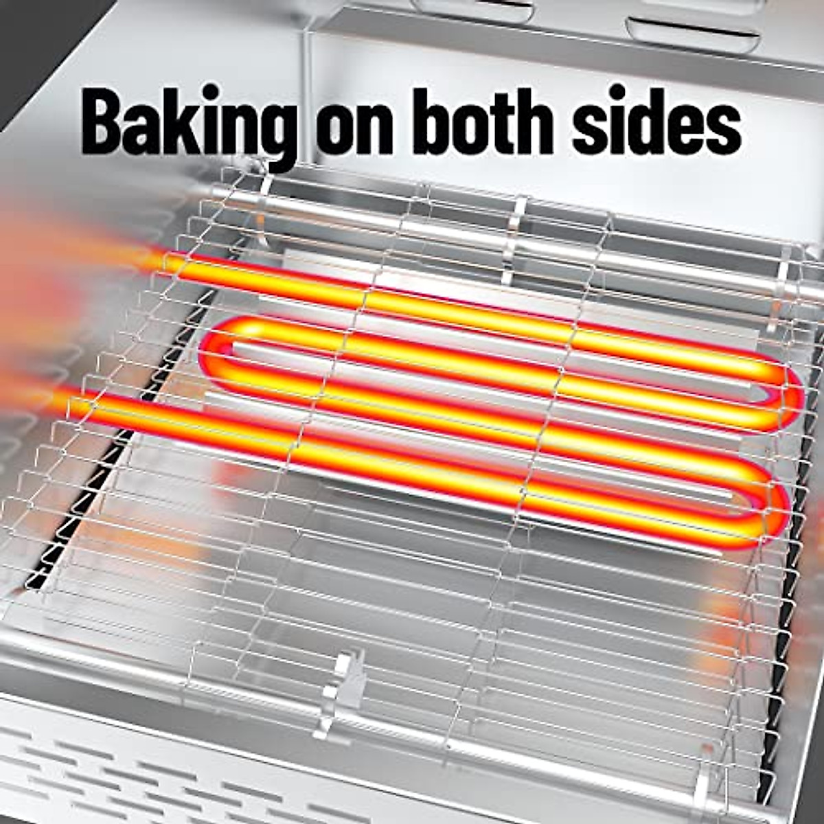 PYY Commercial Toaster 300 Slices/Hour Conveyor Restaurant Toaster for Bun Bagel Bread Heavy Duty Stainless Steel Conveyor Toaster