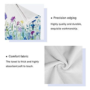 Flradish Watercolor Flowers Butterflies Towels 3 Pack Bath Towels for Bathroom Set Soft Cotton Highly Absorbent Lightweight & Quickdry Towel Set 1 Bath Towel,1 Hand Towel,1 Washclothe