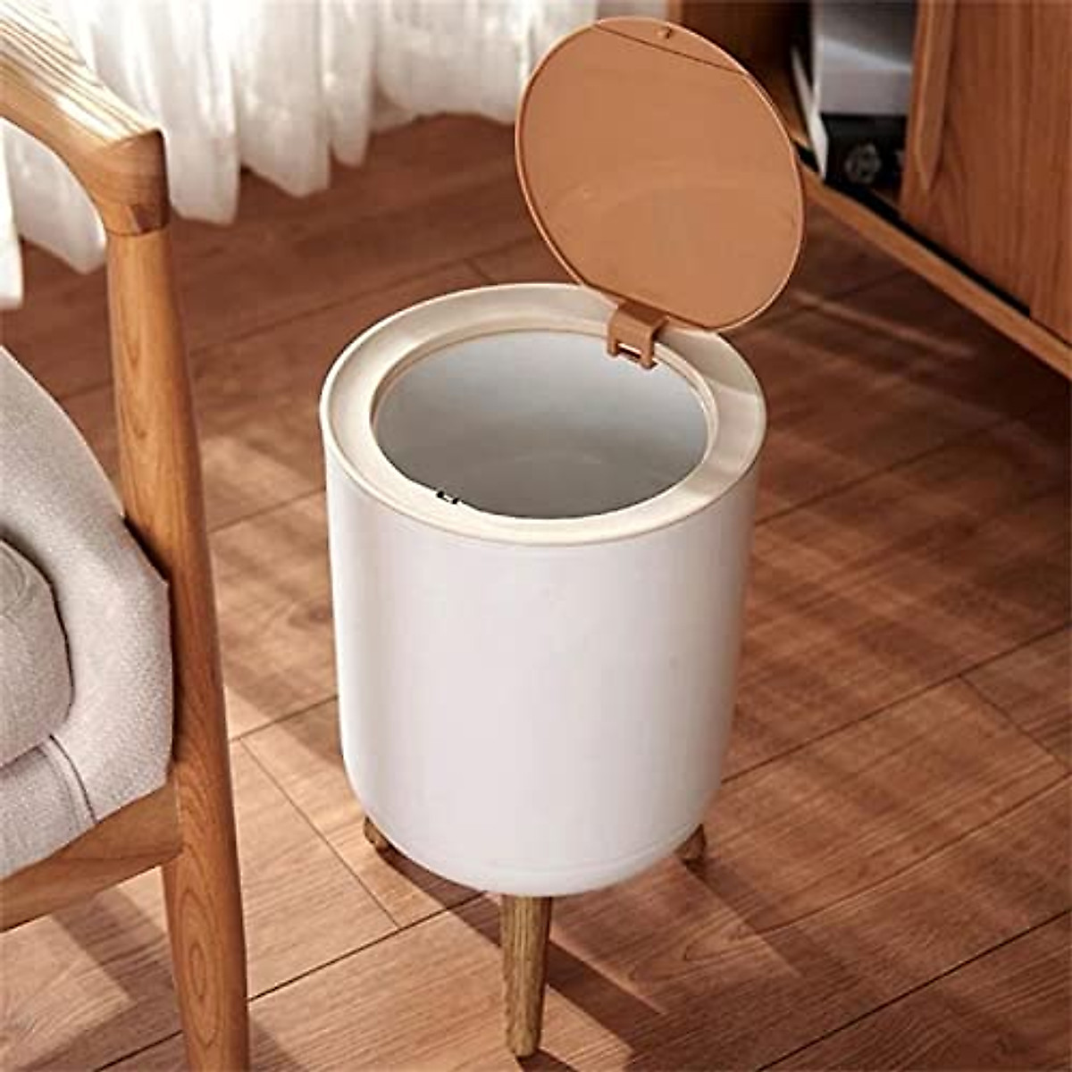 ANTCRZ Trash bin Trash Can High Foot with Press Cover Kitchen Bathroom Trash Can
