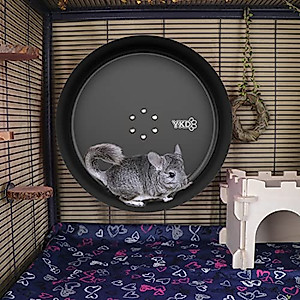 15" Aluminum Alloy Chinchilla Exercise Wheels - Large Small Animals Running Wheels for Chinchilla Syria Hamsters Fancy Rats Hedgehog Other Small Animals